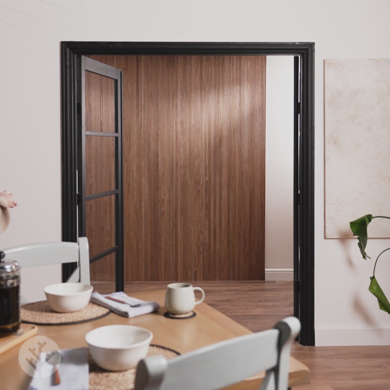 Flutto™ Walnut Mini-Ridge Wood Panels - Flexible Design