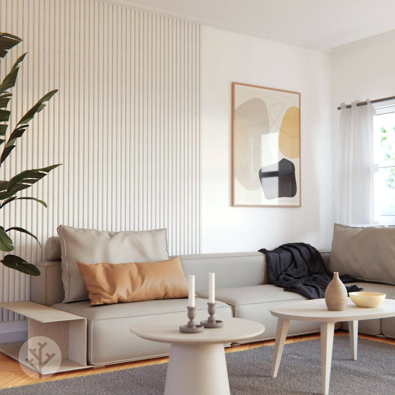 Snow White Acoustic Slat Wall Panels | Snow White Wood Panel